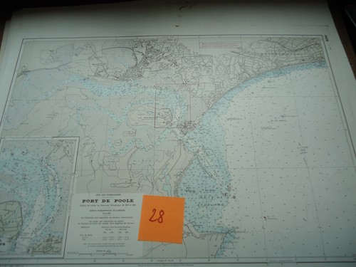 CARTE MARINE MAP MARITIME 28 6292 ANGLETERRE PORT POOLE dimensions 53* ...