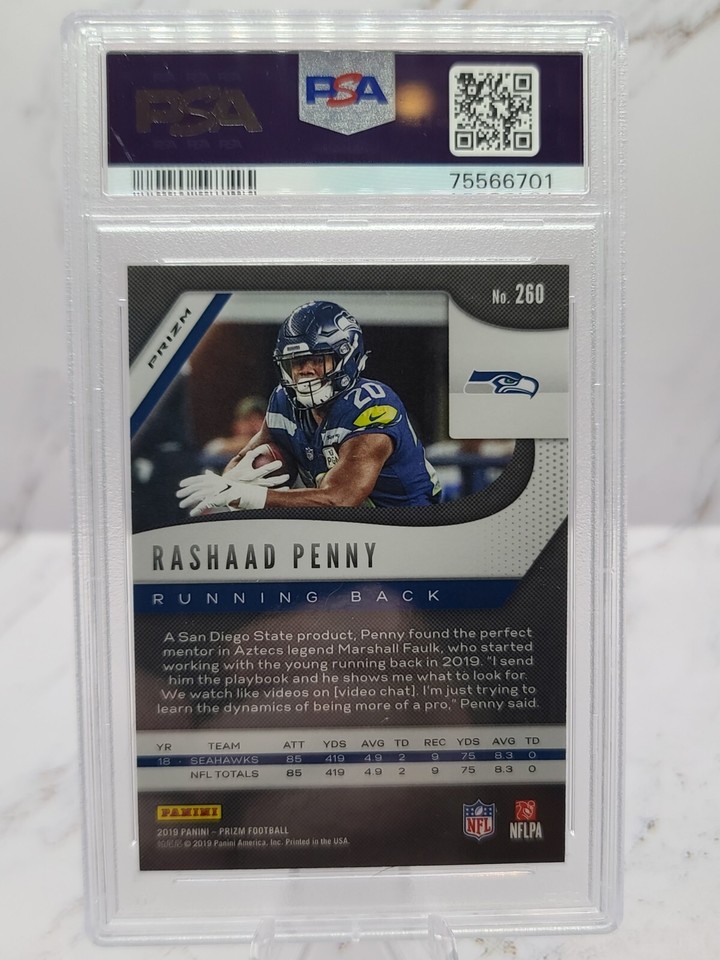 2019 Panini Prizm Draft - White Sparkle Prizm Rashaad Pennh #260 PSA 8 ...
