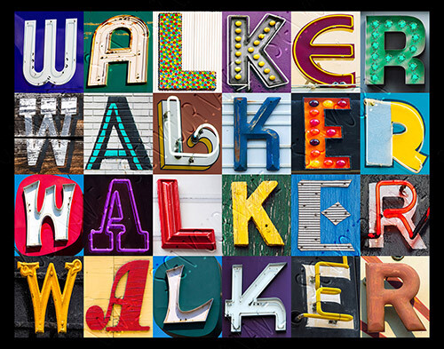 WALKER Name Poster featuring photos of actual sign letters | eBay