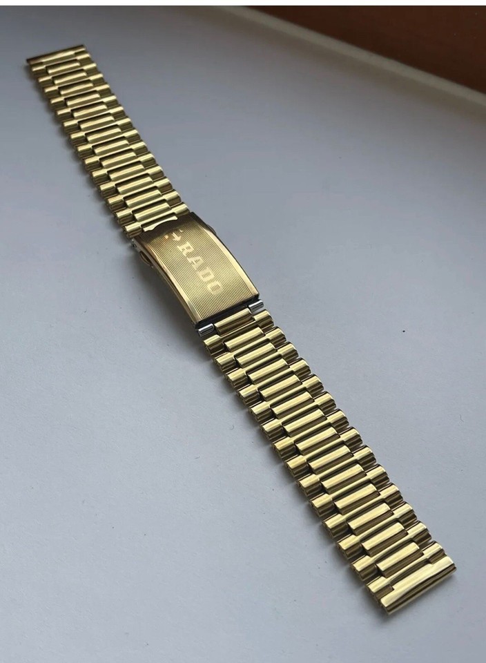 FOR RADO diastar 18mm Strap Band Bracelet Yellow Gold Plated Colour ...