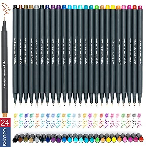 24 Colored Journaling Pens Fine Line Point Drawing Marker Pens For ...