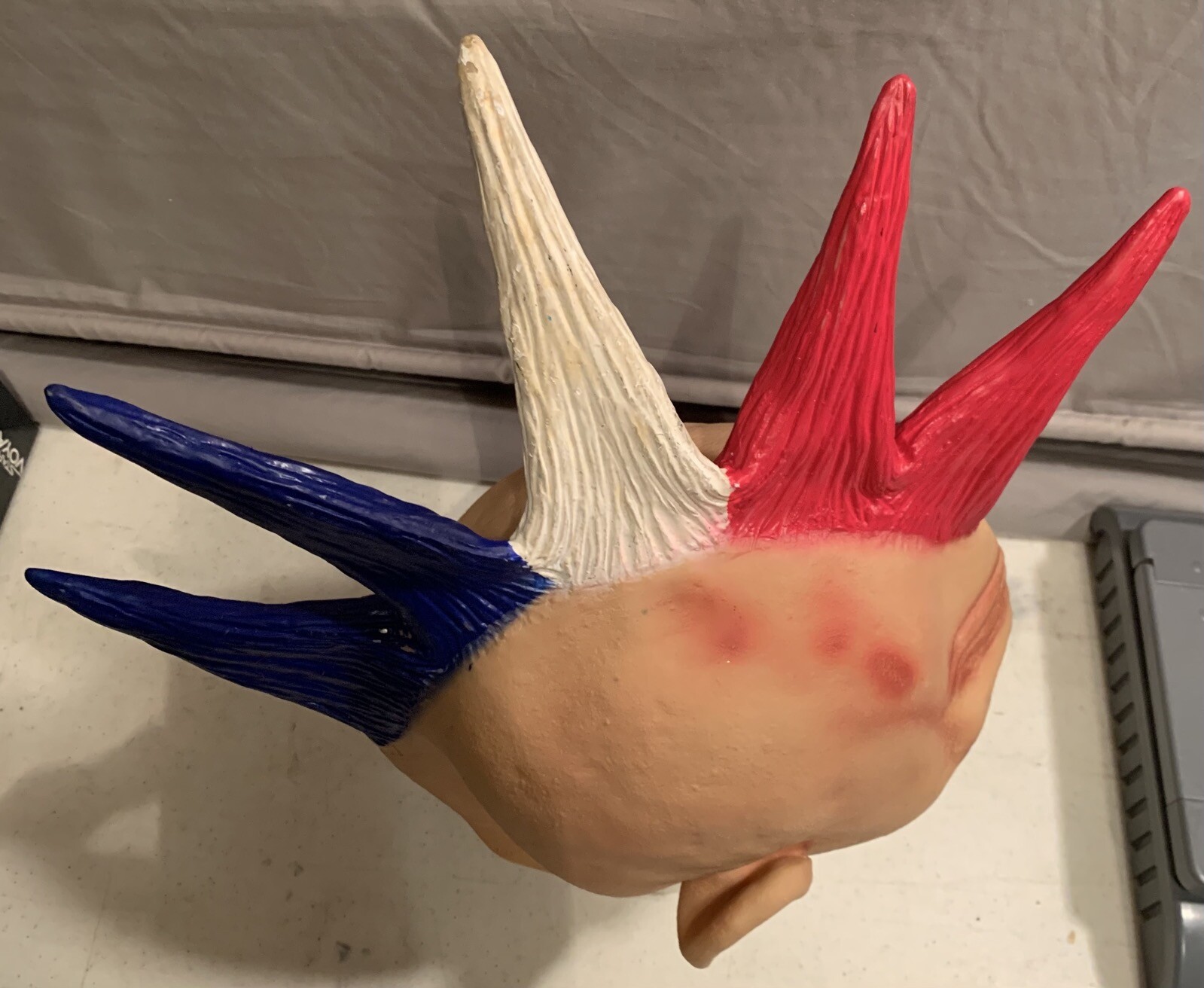 Red White Blue Spiked Mohawk Head Cap Mask Costume Pa… - Gem