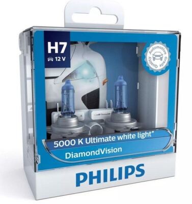 PHILIPS Diamond Vision Headlight Bulbs H7 12V 55W T10 LEDS - Twin Pack ...