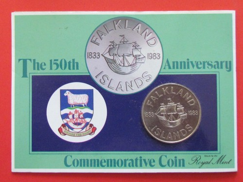 FALKLAND ISLANDS (1833-1983) 50 PENCE COMMEMORATIVE 150 YEARS RARE COIN ...