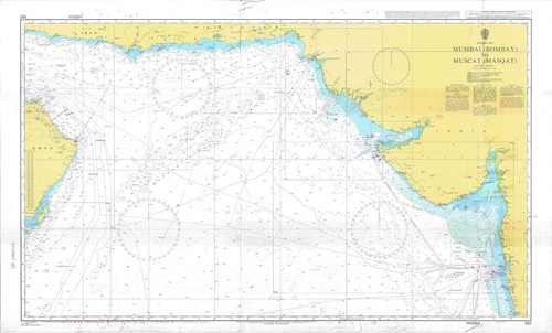 707 Arabian Sea Mumbai To Muscat Map Chart Maritime Marine Wall Paper ...
