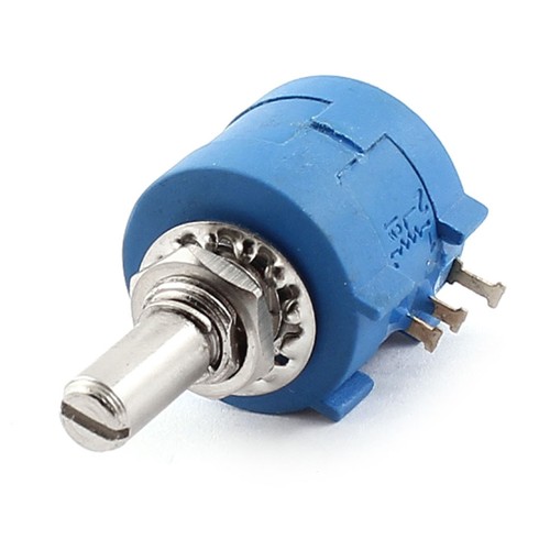 5K Ohm 6.35mm Slotted Roller 10-Turn Rotary Wirewound Potentiometer ...