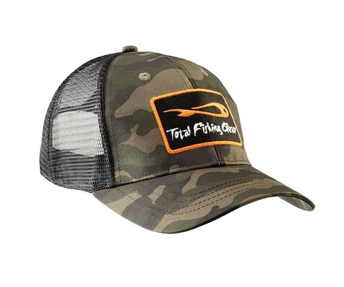 TF Gear Mens Camo Cap 5 Panel Embroidered Logo Carp Fishing Angling ...