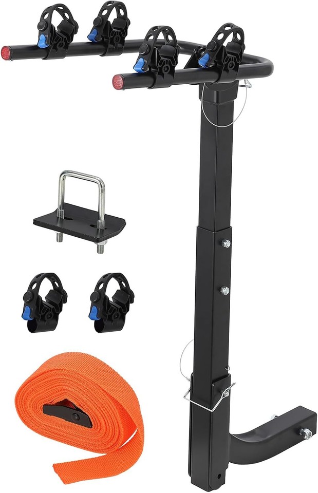 2/4 Bike Rack Hitch Mount Folding 70-140 lbs Bicycle Carrier Rack Car ...