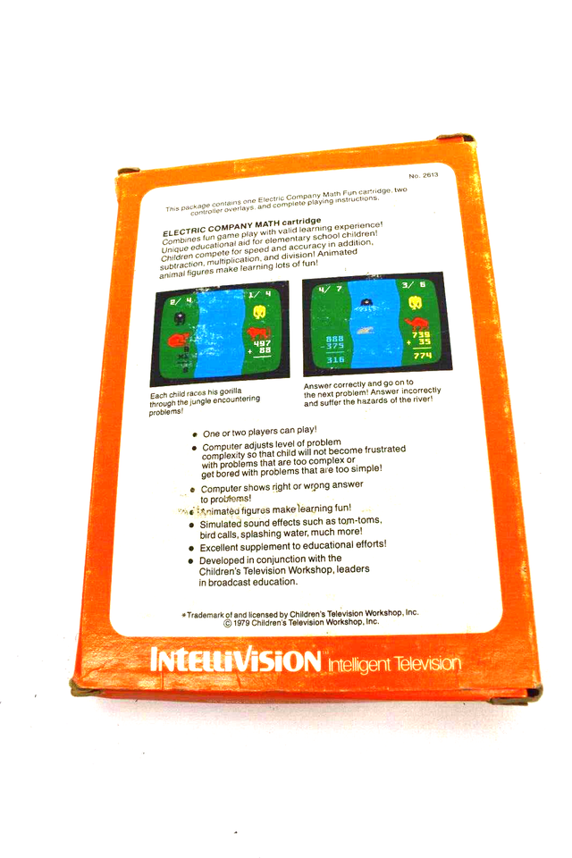 INTELLIVISION HTF GAME MATH FUN COMPLETE IN ORGINAL BOX WITH DIRECTIONS ...