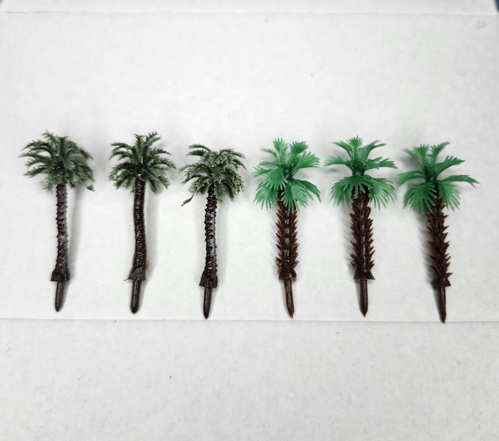 Six 6 Mini Palm Trees Small Model Dioramas Crafts Green Trees 1.5- 2 ...