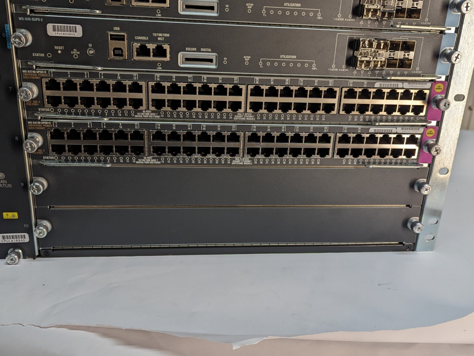 Cisco Catalyst WS-C4510R+E 2x WS-X45-SUP8-E 2x WS-X4748-12X48U+E 4x ...