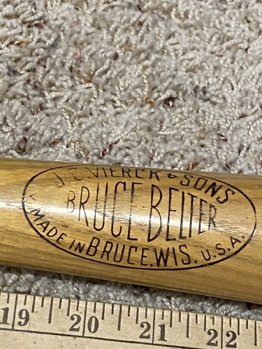 Babe ruth baseball bat bruce wi 35 in cherry shape very rare bat maker ...