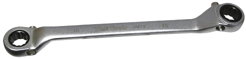 Offset Ratchet Ring Wrench 15 x 16mm Heavy-Duty T&E Tools GW-3M Spanner ...