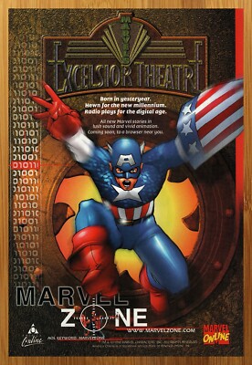 1998 Marvel Zone Excelsior Theatre Print Ad/Poster Online Radio Captain ...