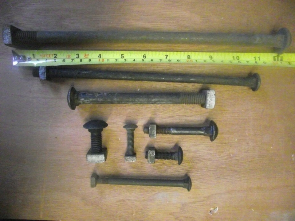 VINTAGE COACH BOLTS - VARIOUS SIZES - IMPERIAL BSW CARRIAGE BOLTS ...