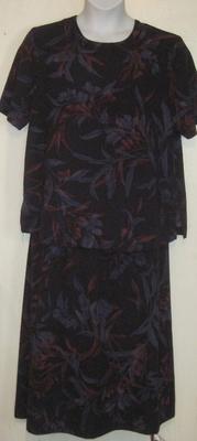 Laura Scott plus sz 18w purple floral long A-line skirt & top sz 16w ...