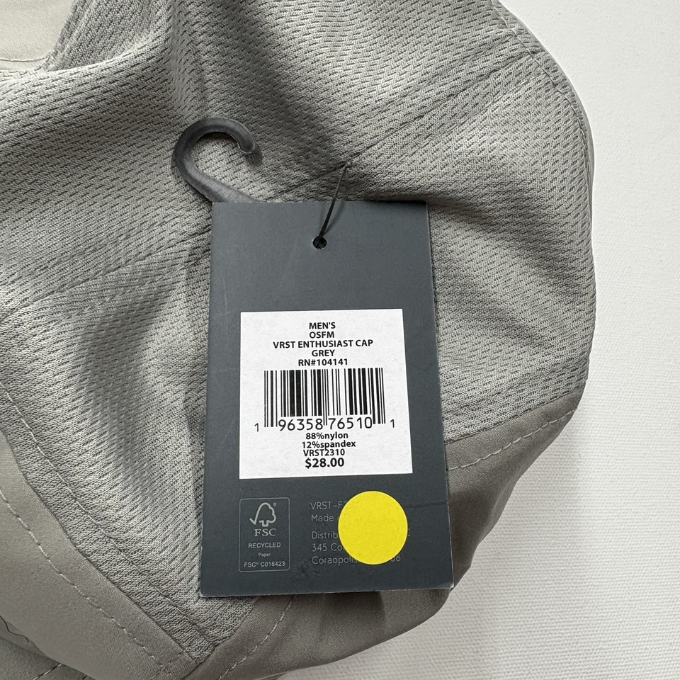 VRST Men's 5 Panel Enthusiast Cap OSFM Snapback Stretch Breathable Grey ...