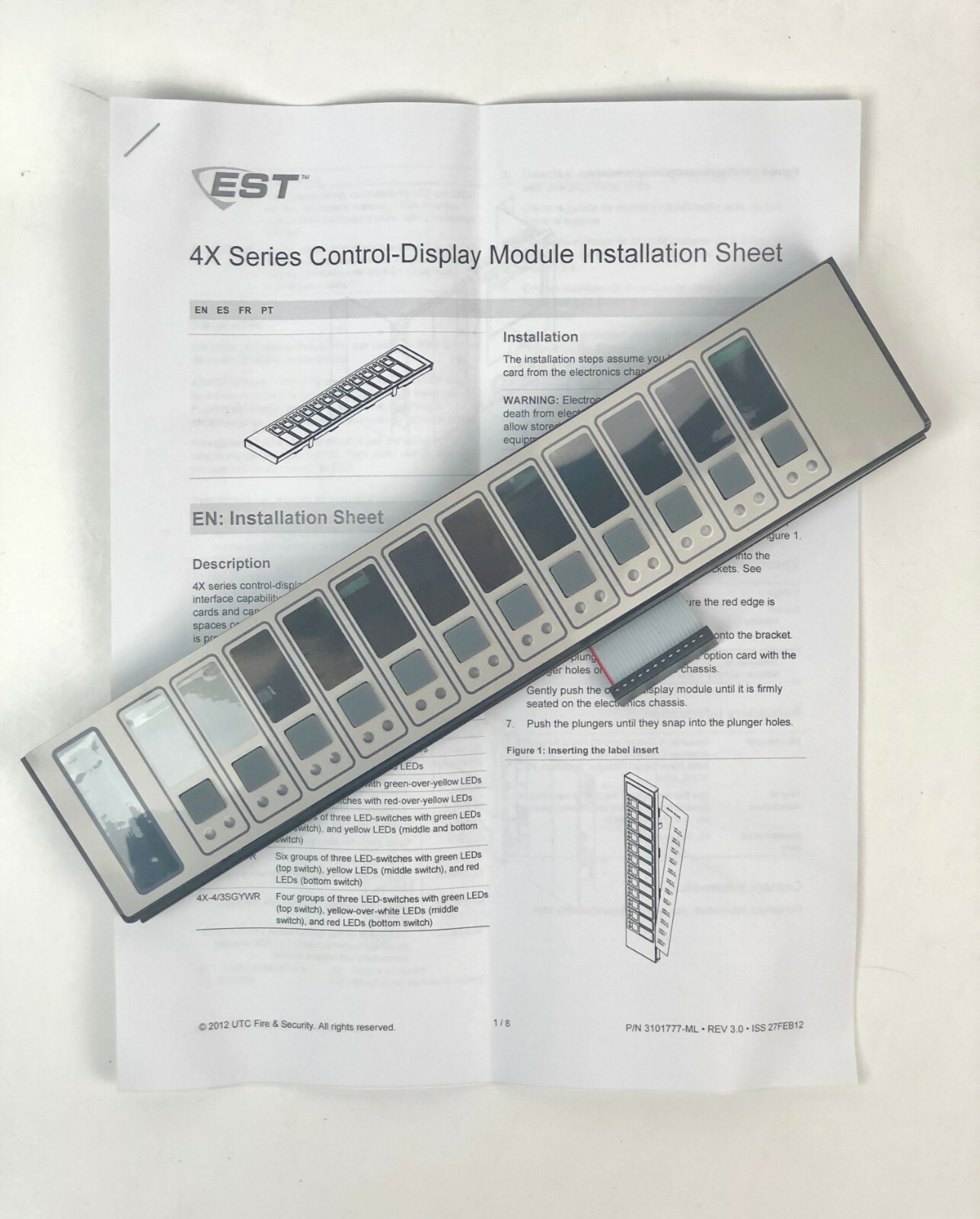 (NEW) EST EDWARDS 4X-12/S1RY LED DISPLAY CONTROL MODULE 12 SWITCHES W/1 ...