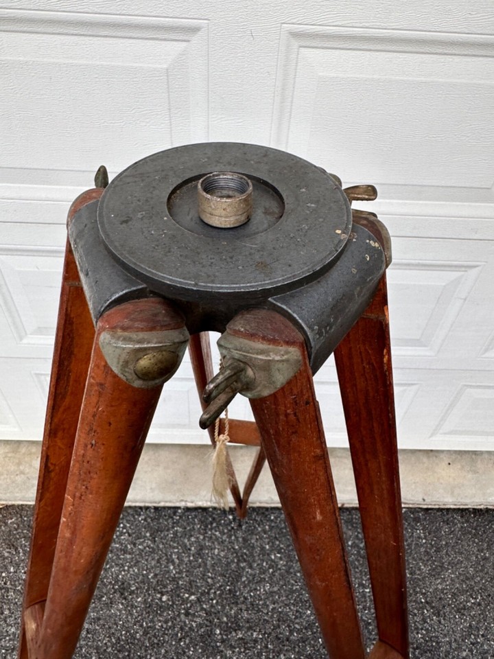 Vtg. Instrument Sight Level Transit Tripod Fixed Wooden Legs 60" | eBay