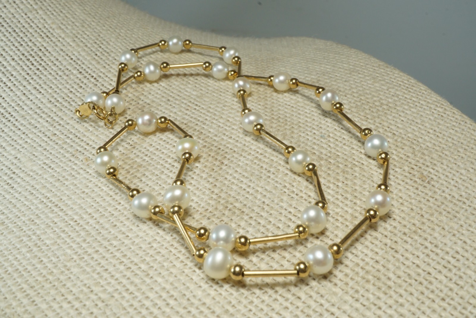 Vintage 14k Gold Mexico Cultured Segment Pearl Tubula… - Gem