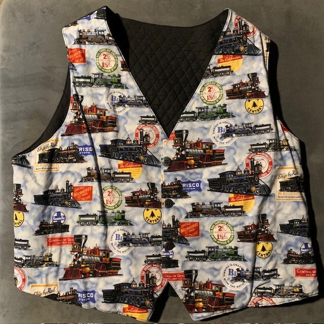 Vintage Men's Vest L Train Locomotive Rail Max Boxxer… - Gem