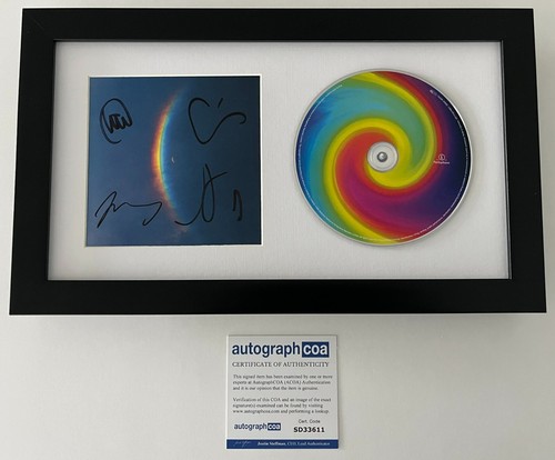 COLDPLAY CHRIS MARTIN +3 SIGNED MOON MUSIC FRAMED & MATTED CD AUTOGRAPH ...