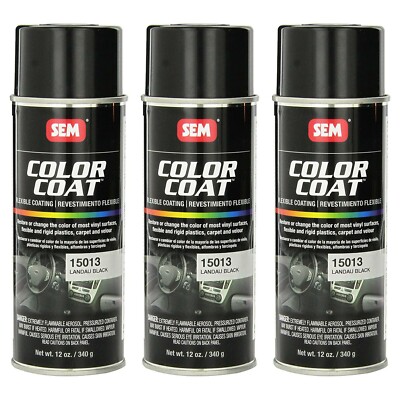 SEM 15013 Pack of 3 Color Coat Landau Black Spray Paint Aerosol Can 12 ...
