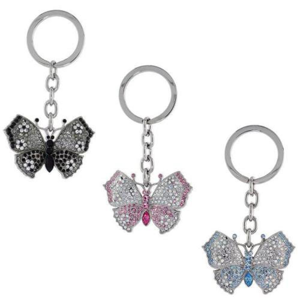 Large Butterfly Key Chain, Key Ring, Key Holder w/ Brilliant Cut ...