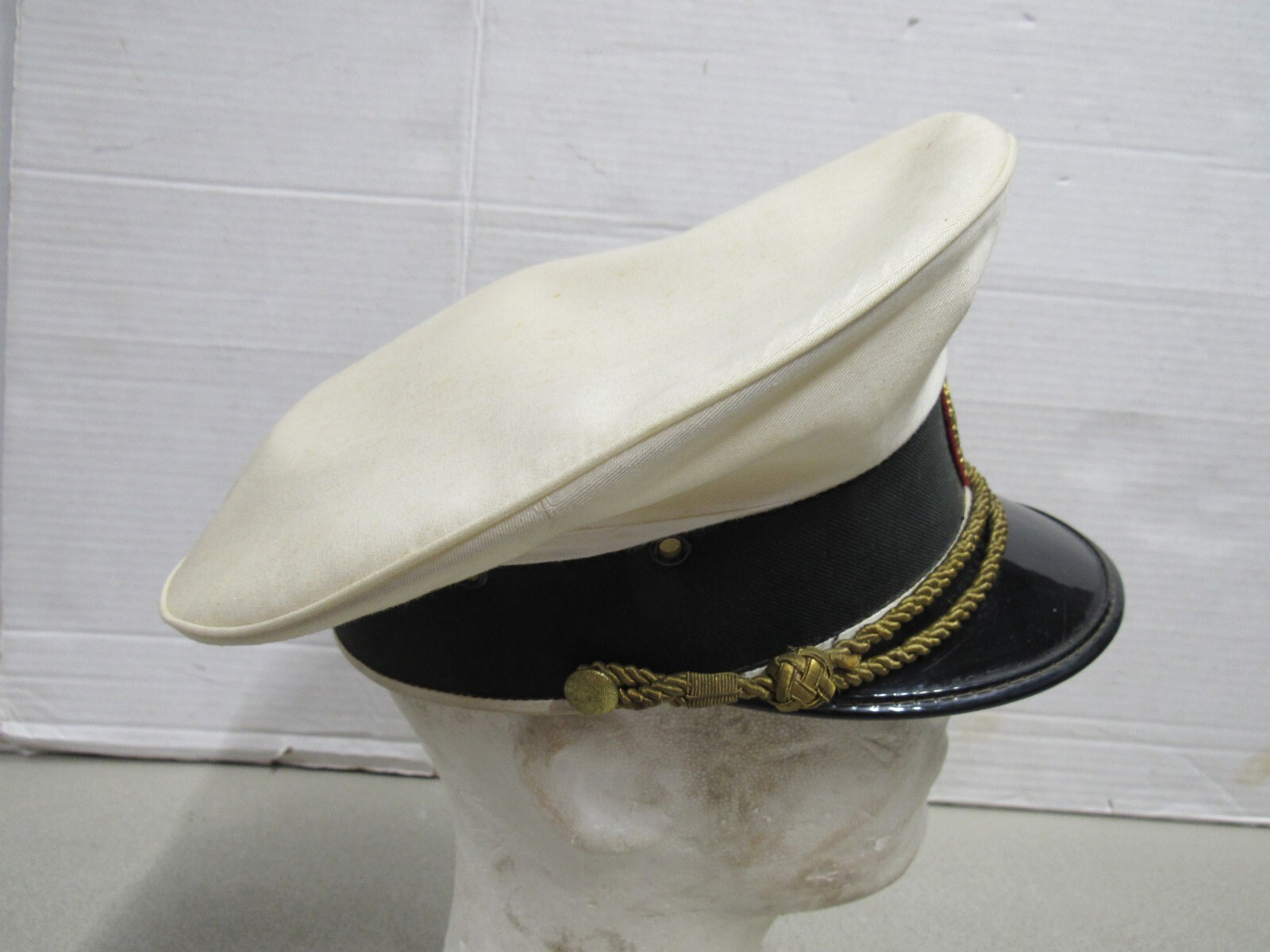 Vintage Austrian Police Uniform Visor Hat Cap White w Hat Badge ...