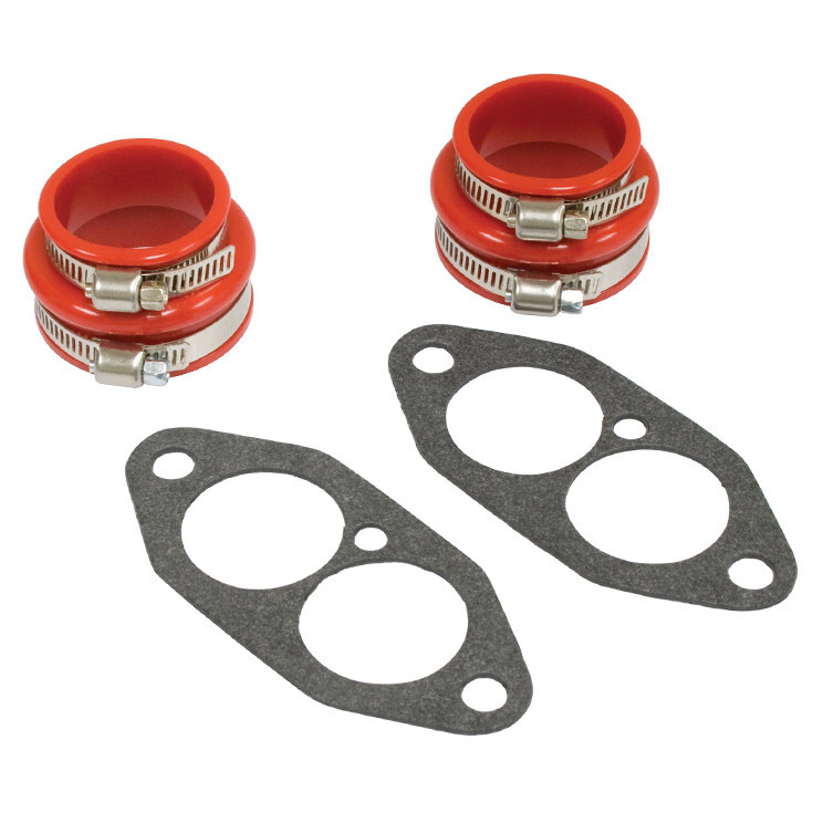 Empi 3229 Vw Bug Dual Port Intake Boot Kit, Red Urethane Boots, Clamps ...