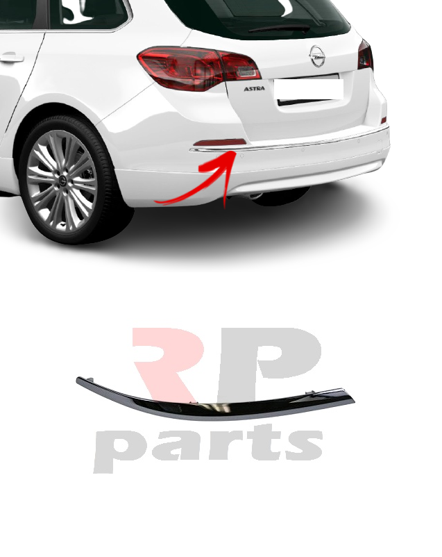 FOR OPEL VAUXHALL ASTRA J ESTATE 10-15 NEW REAR BUMPER SIDE CHROME TRIM ...