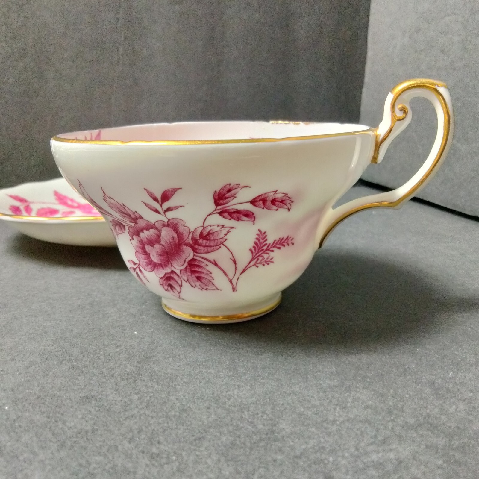 "Peony" EB Foley Tea Cup And Saucer Gold Trimmed Vtg Bone china made in ...