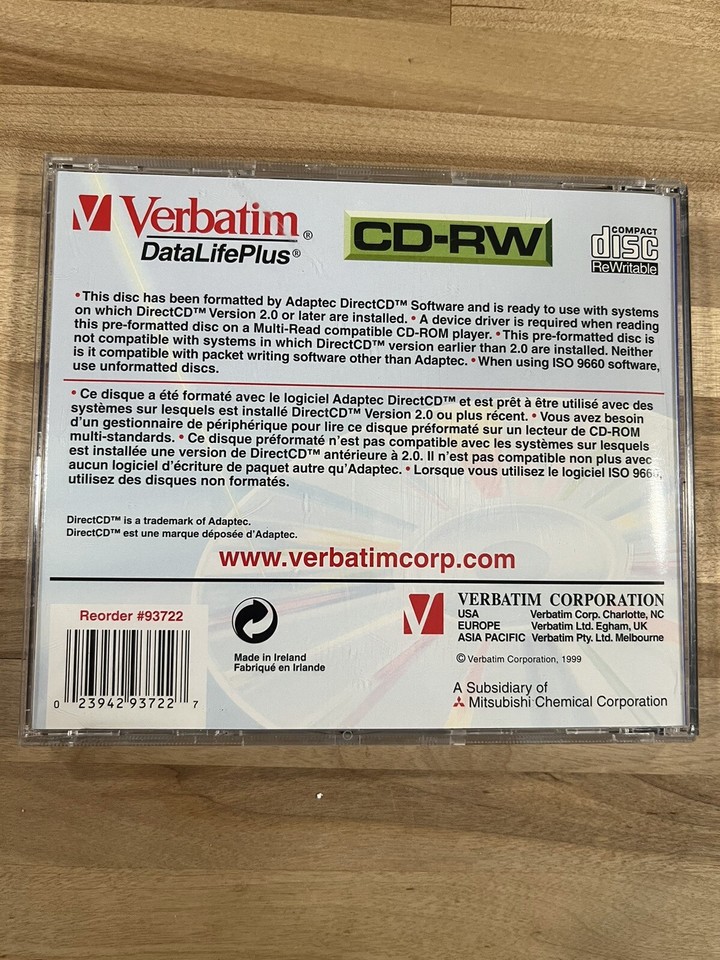 Verbatim Data Life Plus CD-RW | eBay