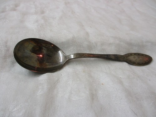 Antique 1910 Alvin silver plate round bowl Gumbo Soup Spoon Diana mono ...