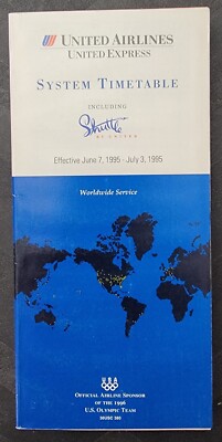 UNITED AIRLINES - SYSTEM TIMETABLE - 7 JUNE 1995 | eBay