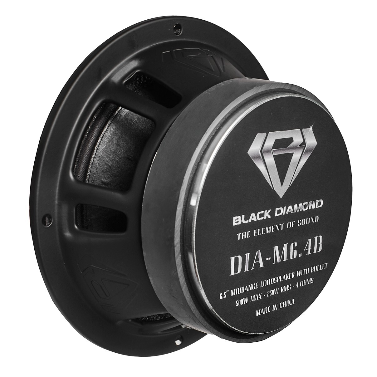 Black Diamond 6.5" Loudspeaker Midrange with Bullet, 500W Max, 250W RMS ...