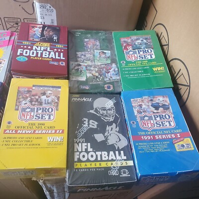 Huge Bulk Lot of 100 Unopened Old Vintage NFL Football Cards in Wax ...