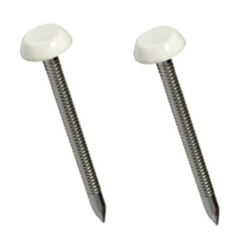 WHITE POLYTOPS CLADDING PINS - UPVC - FASCIA - SOFFIT ROOF PLASTIC TOP ...