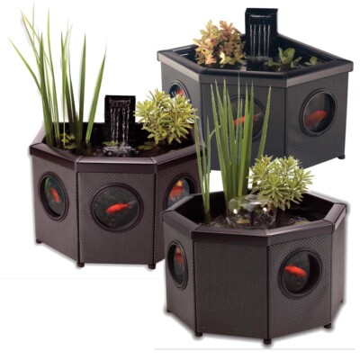 Blagdon Affinity View Half-Moon / Octagon Pond Mocha Weave Garden Patio ...