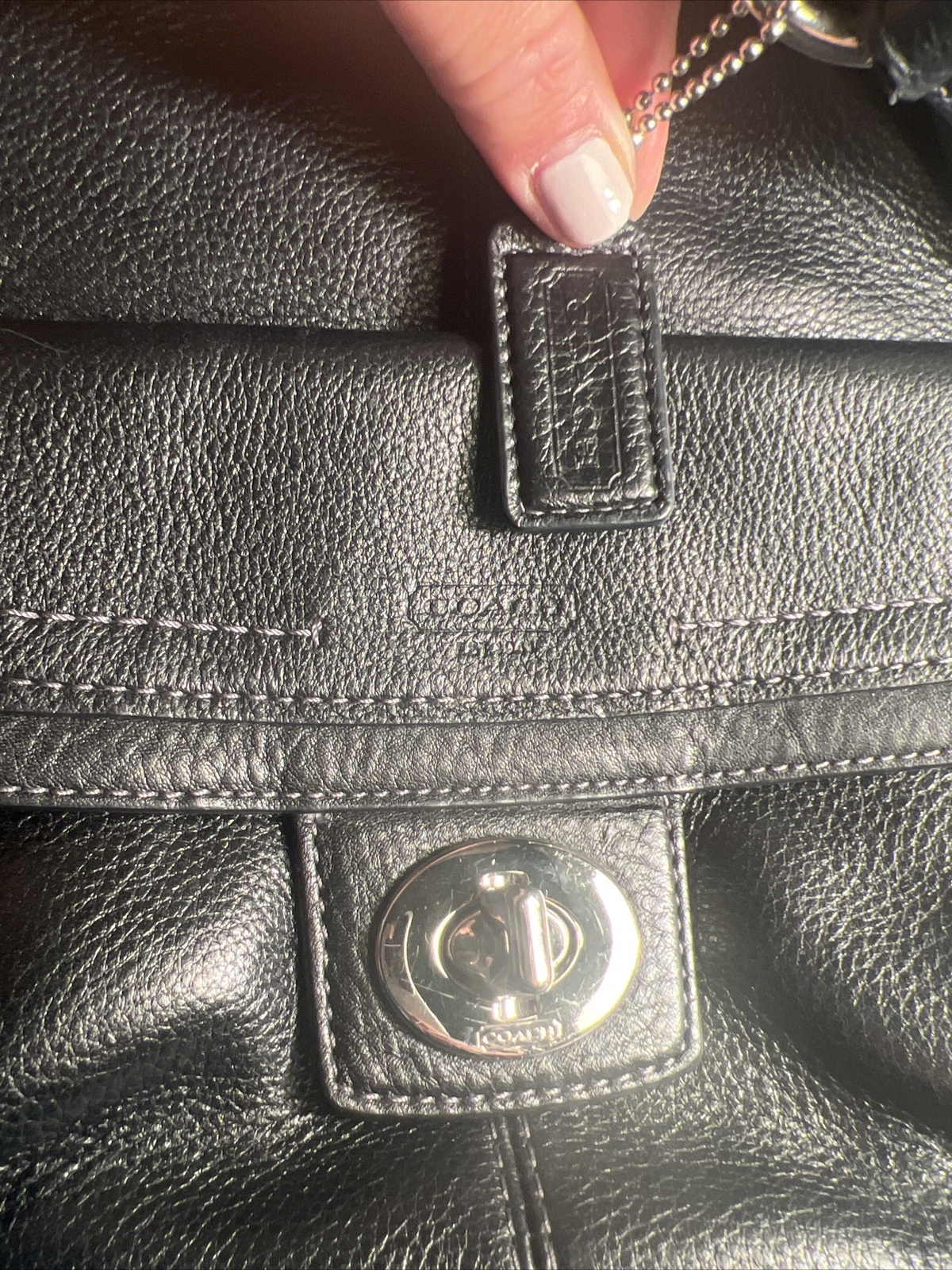 Coach Penelope Black Leather Messenger Bag Purse - Gem