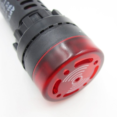 2PCS 220V AD16-22SM 22mm Red LED Flash Alarm Indicator Light Lamp with ...
