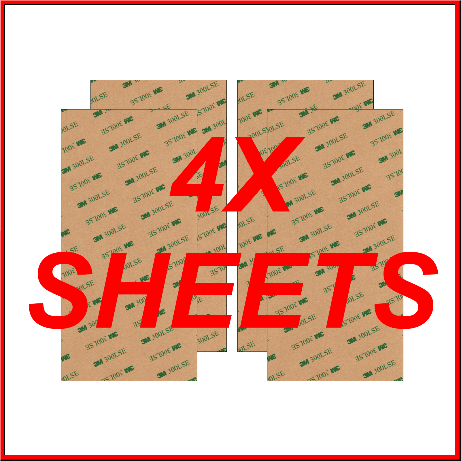 3M 300LSE .1MM THIN DOUBLE SIDED ADHESIVE 1-15 8"X4" SHEETS READ/ASK ...