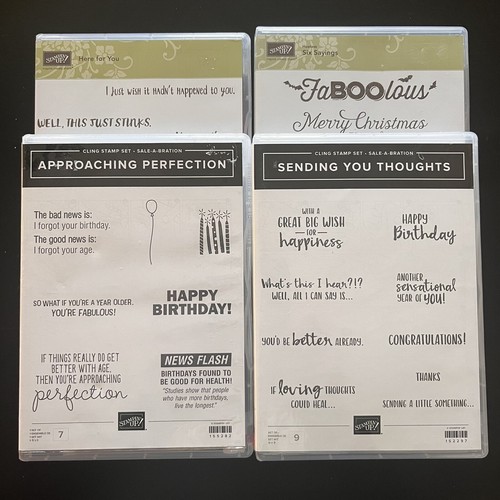 Stampin Up HERE FOR YOU, SIX SAYINGS, APPROACHING PERFECTION, SENDING THOUGHTS | eBay