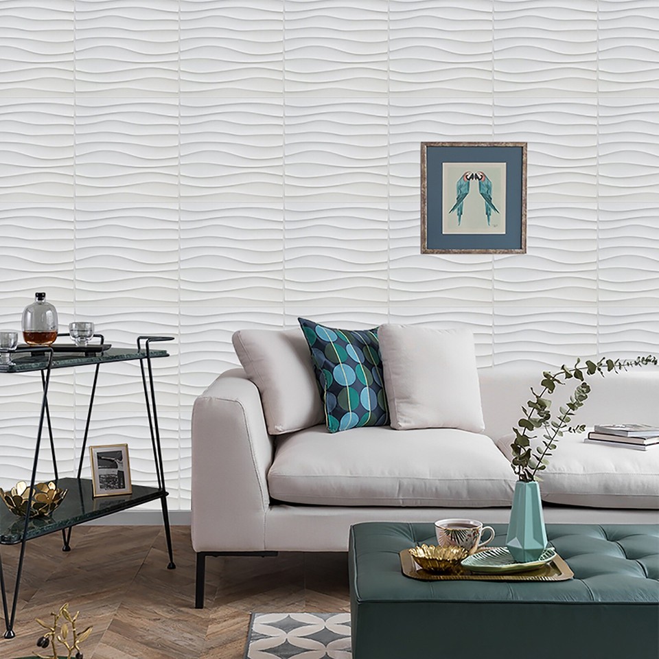 60PCS Modern Decorative Wall Panel 3D Wave Wall Decor PVC Panels ...