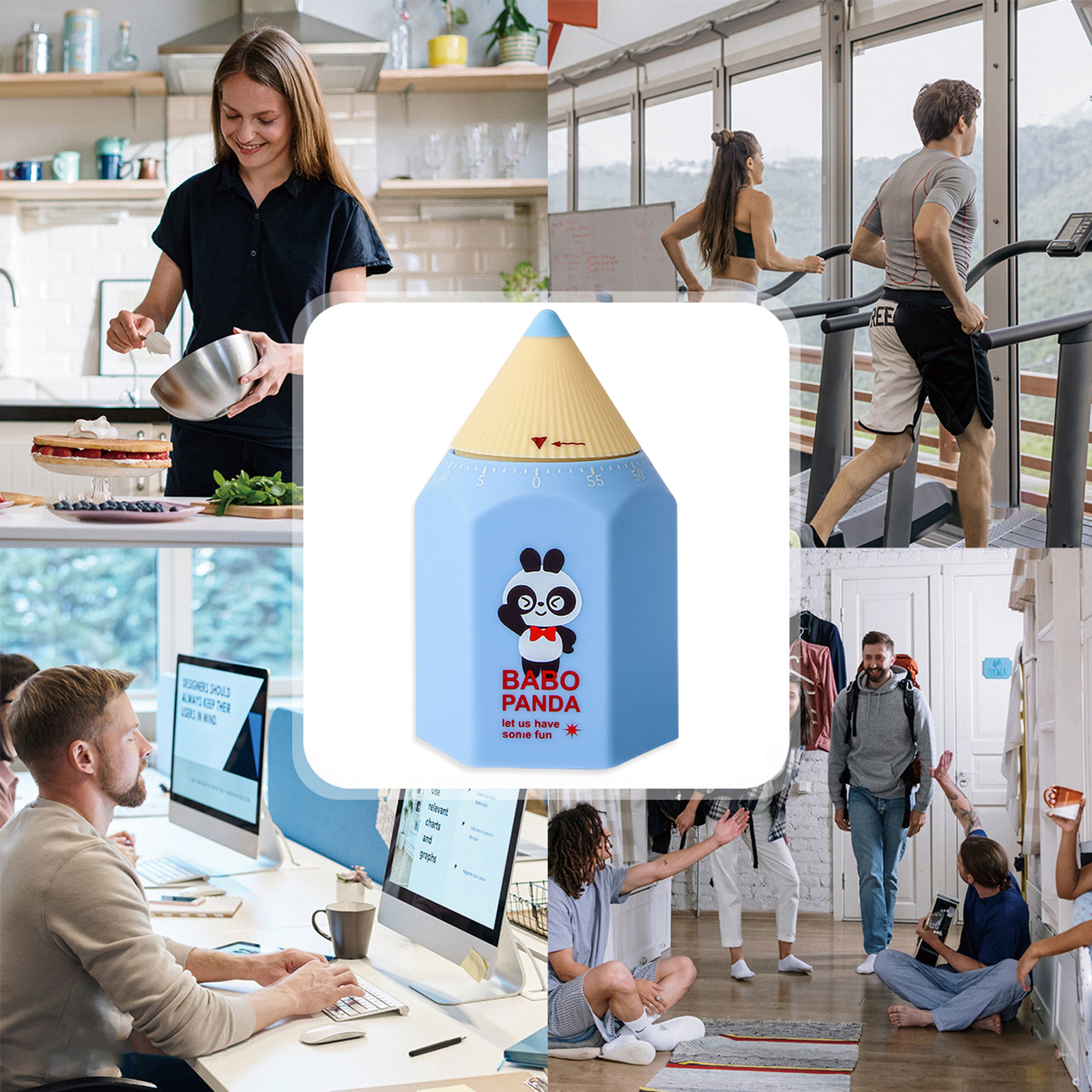 Multifunctional Timer Student Study 60-minute Cartoon Pencil Mechanical ...