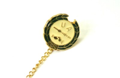 UA 35 Pin Drop Down Gold Tone Enamel | eBay