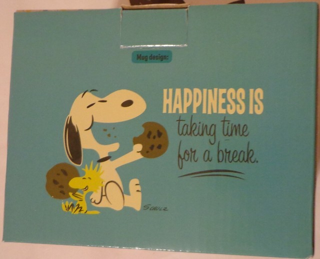 HALLMARK PEANUTS SNOOPY MUG & COASTER NEW HAPPINESS IS TAKING TIME FOR ...