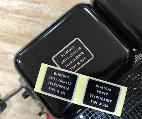 For McINTOSH MC40 AMPLIFIER TRANSFORMERS DECAL LABEL SET - REPRODUCTION ...