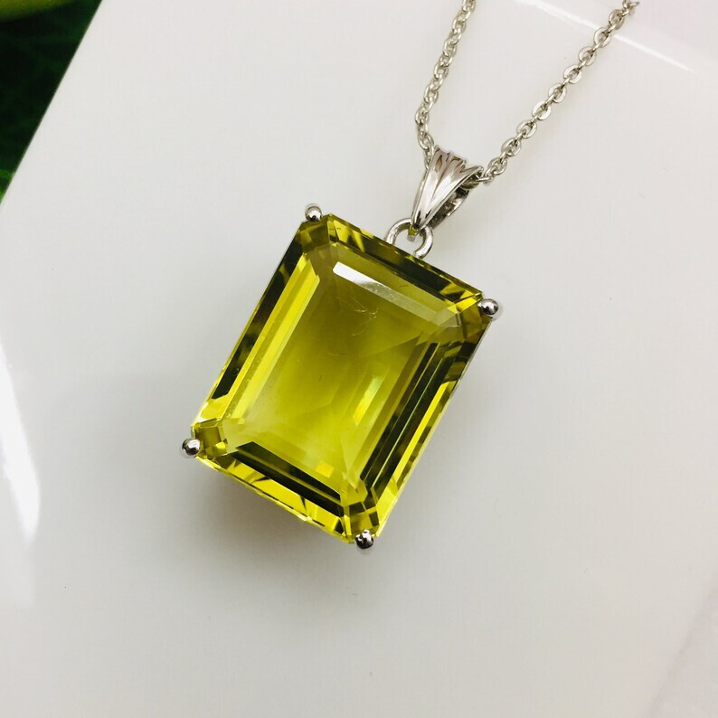 Amazing Lemon Topaz Gemstone 925 Sterling Silver Handmade Pendant G-64 ...