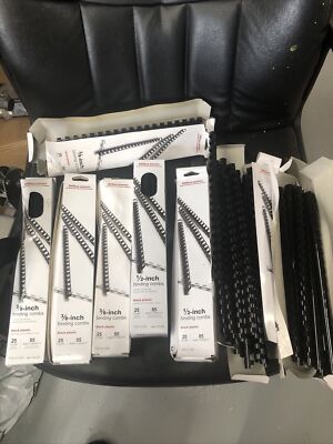 3/8” 1/2” Office Depot Plastic Binding Combs Lot 8 Boxes Black | eBay